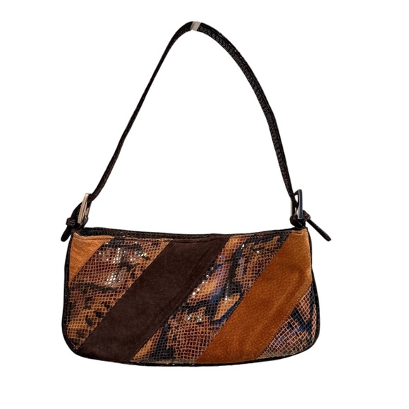 Cache | Bags | Cache Vintage Suede Snake Print Wsuede Patchwork Style ...